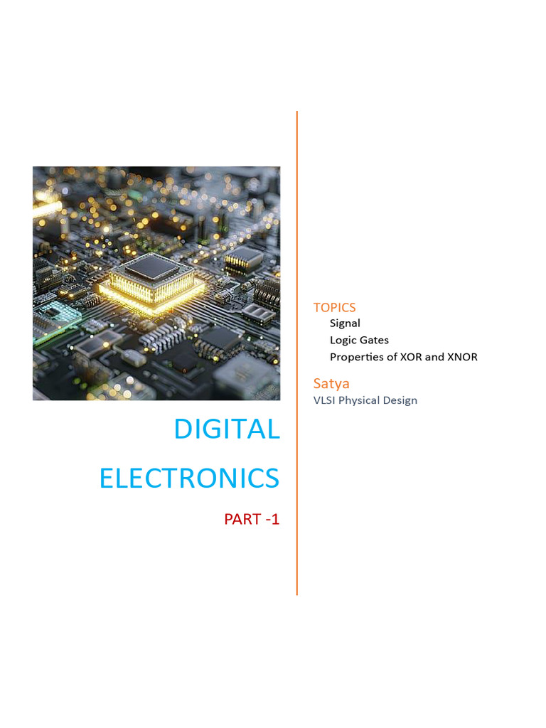 Digital Electronics: Signals & Logic Gates | PDF | Logic Gate ...
