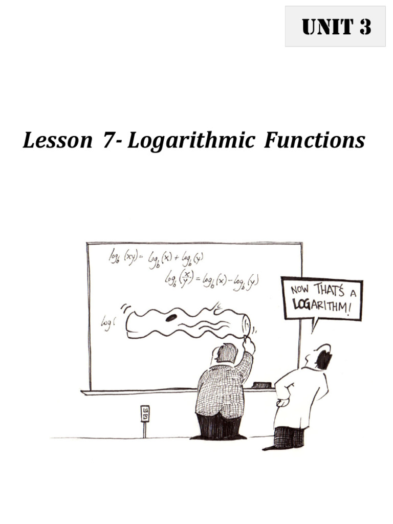 MCR3U Handout Logarithmic Function | PDF | Logarithm | Function ...