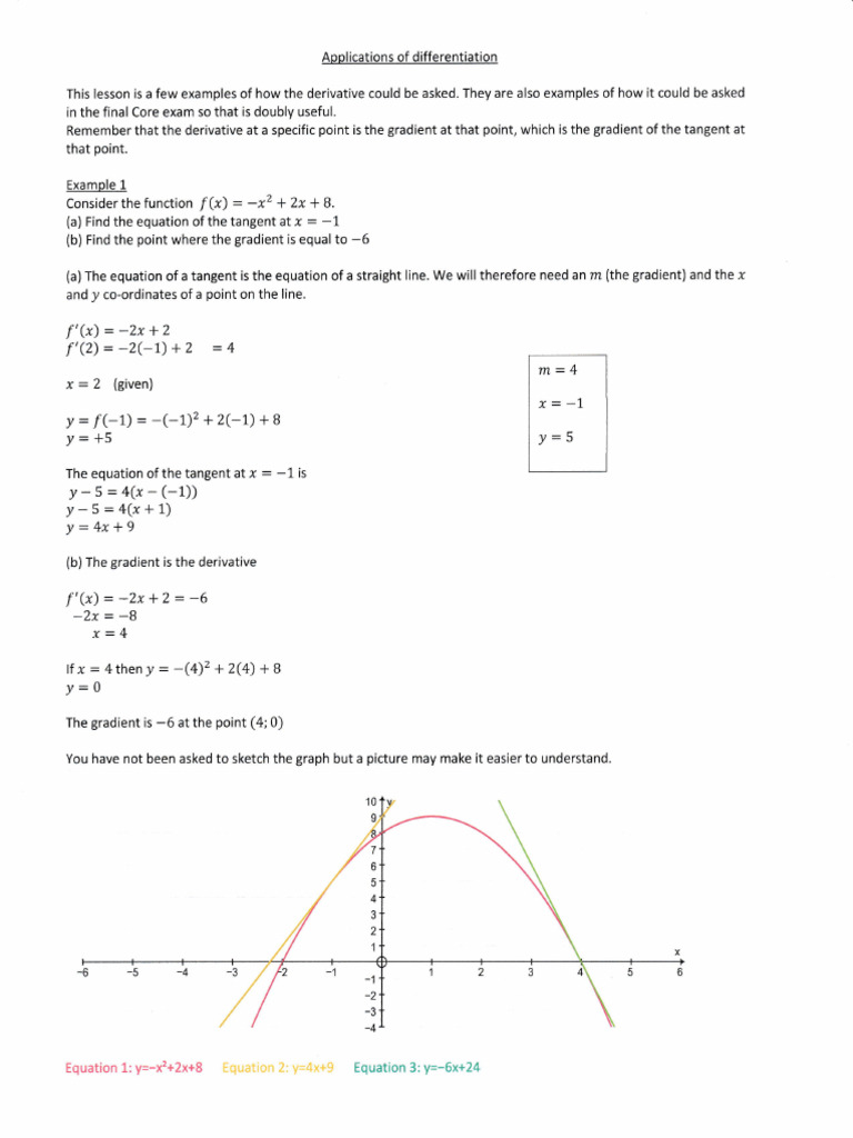 Derivative Applications and Examples | PDF | Derivative | Gradient