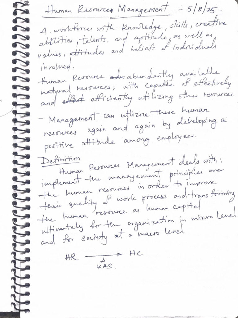 HRM Hand Notes | PDF