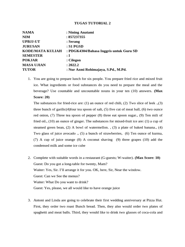 Tugas Tami | PDF | Foods | Cooking