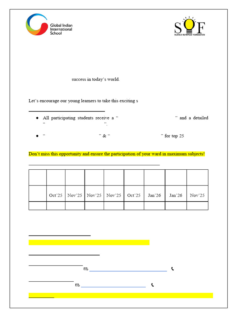 SOF Olympiads 2025-26 Participation Guide | PDF