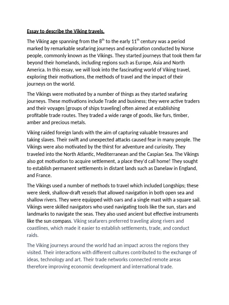 Viking Travel: Exploration and Impact | PDF | Vikings | Trade