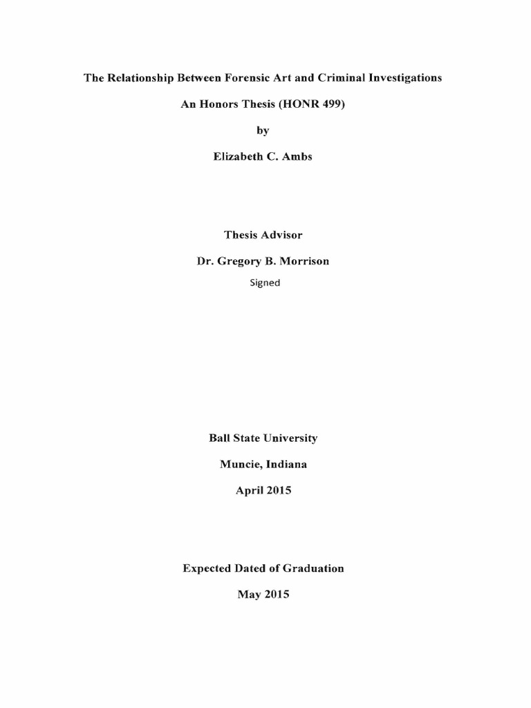 AMBS The Relationship Between Forensic Art and Criminal Investigations ...