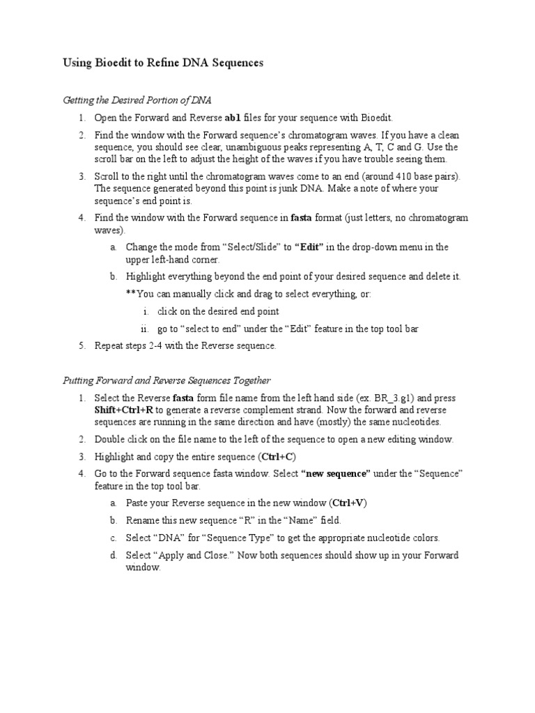 Using Bioedit | PDF | Sequence Alignment | Biotechnology