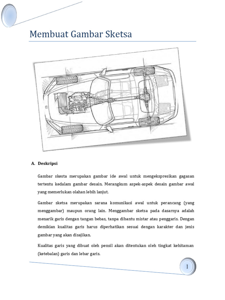 Teknik Menggambar Sketsa Otomotif | PDF