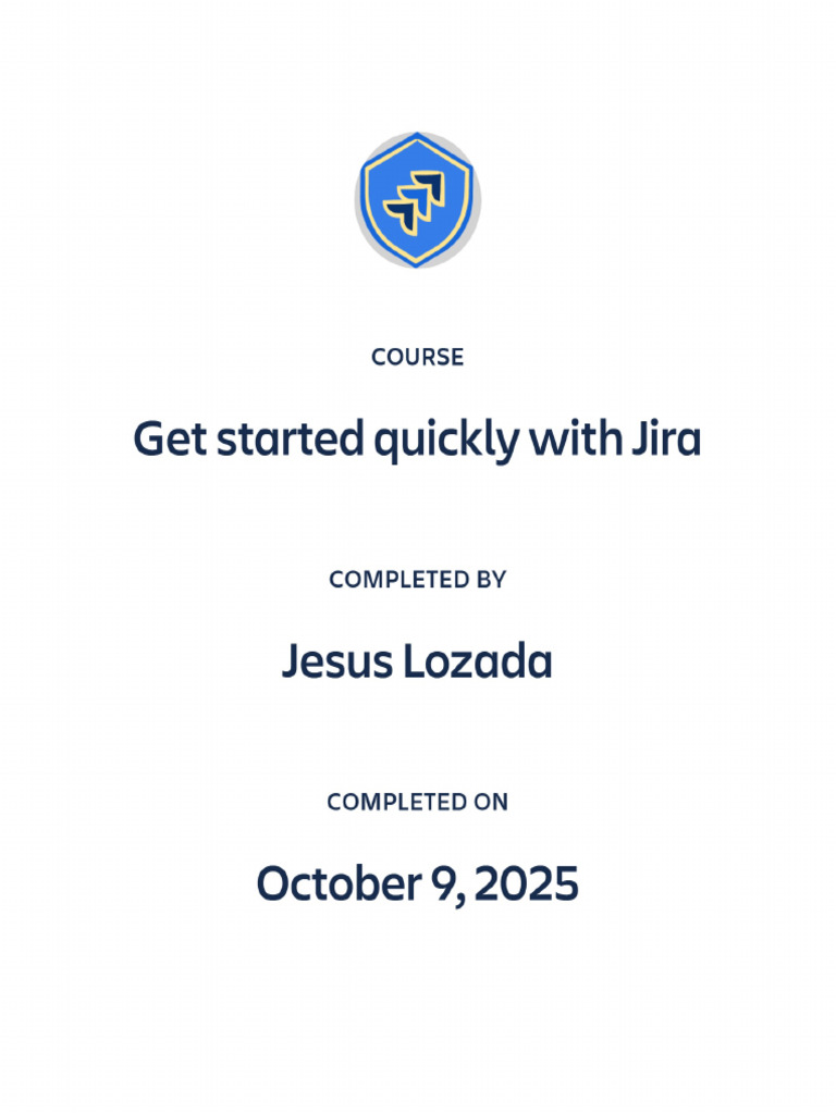2025 - Certificado Jira | PDF