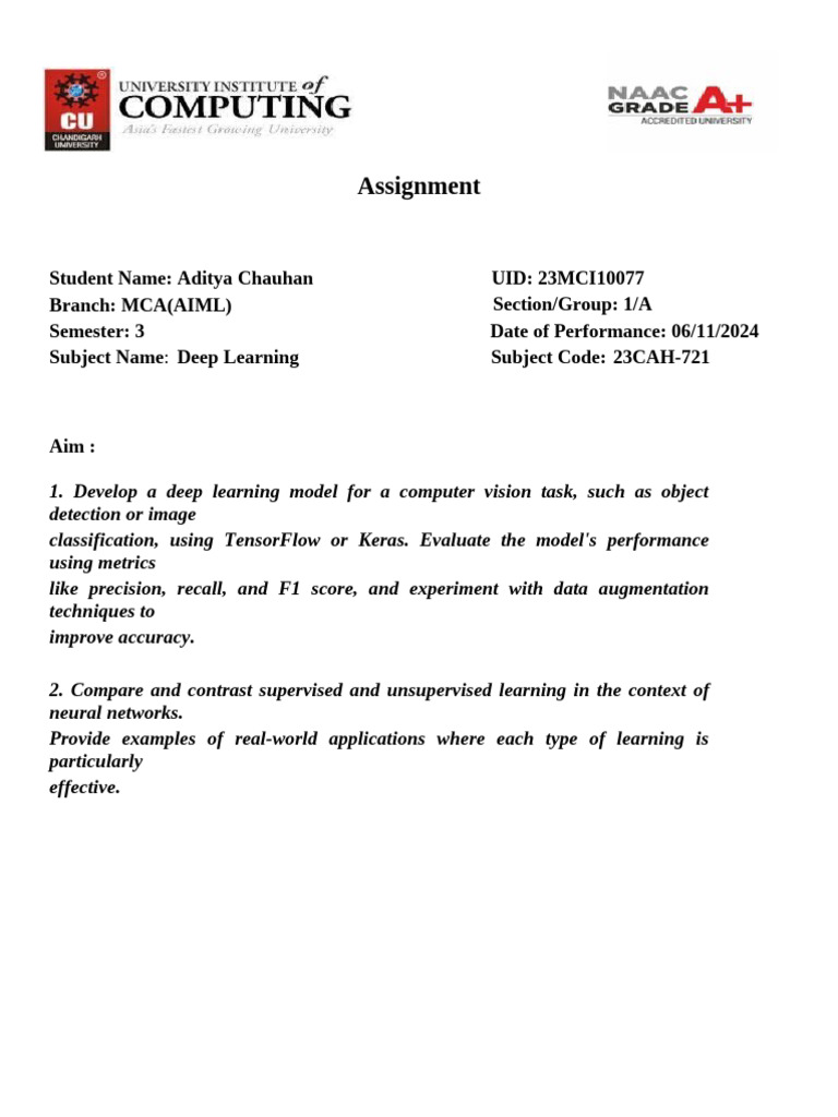 DL exp 4 Aditya | PDF | Computational Neuroscience | Computing