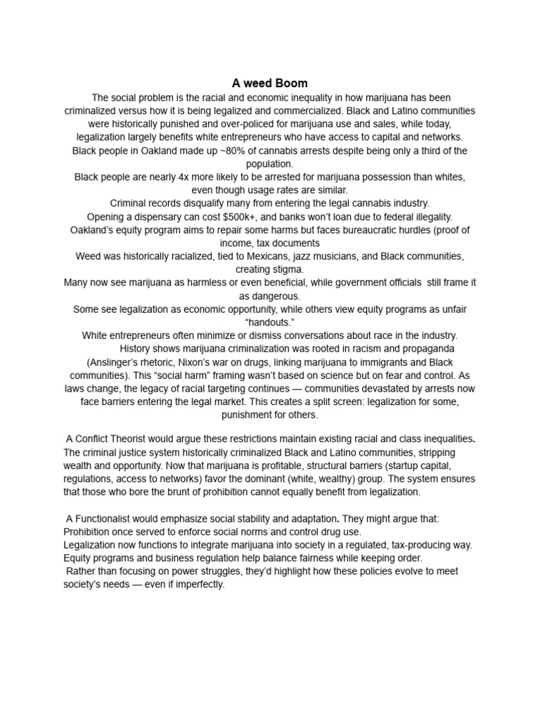 A Weed Boom | PDF | Cannabis (Drug) | War On Drugs