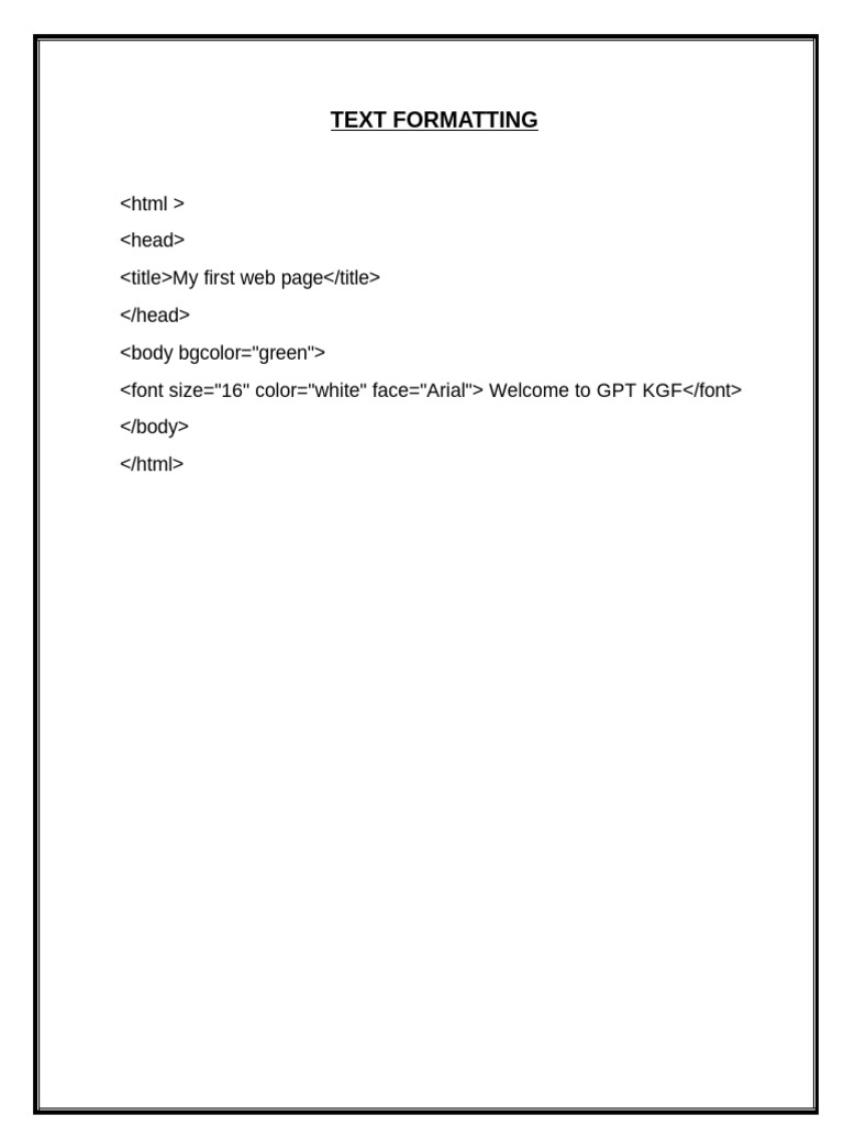 Text Formatting | PDF | Html Element | Html