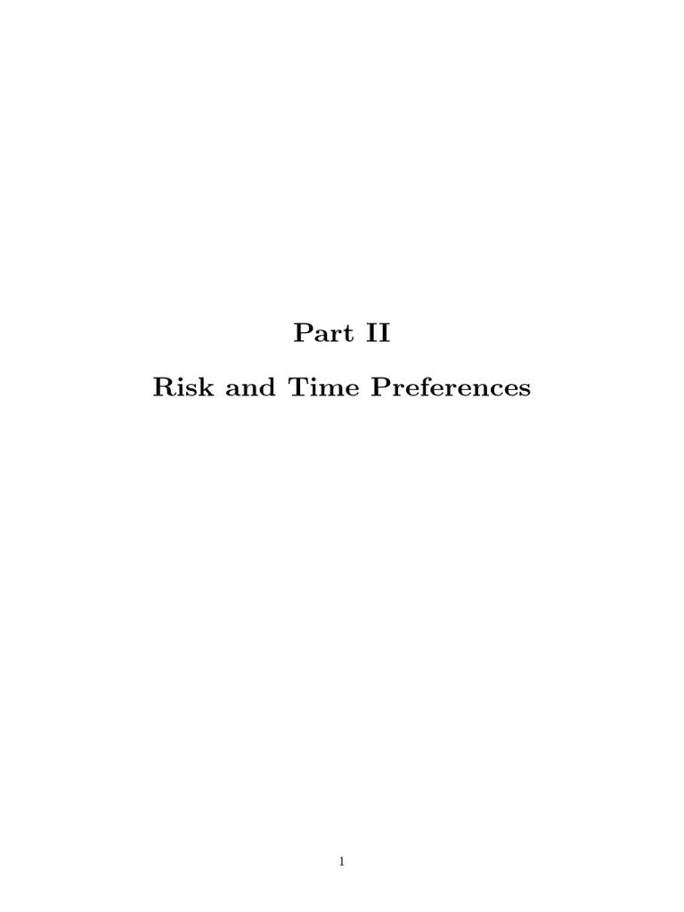 Section Risk Time Preference | PDF | Utility | Risk Aversion