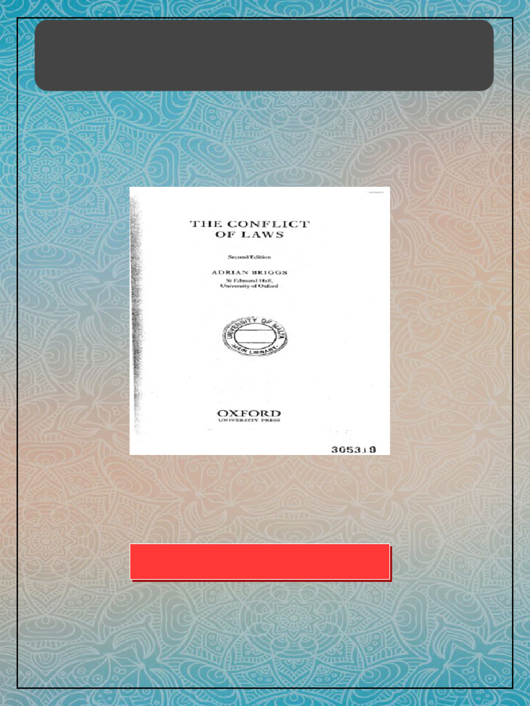 The Conflict of Laws 2nd Edition Adrian Briggs Full Access | PDF ...