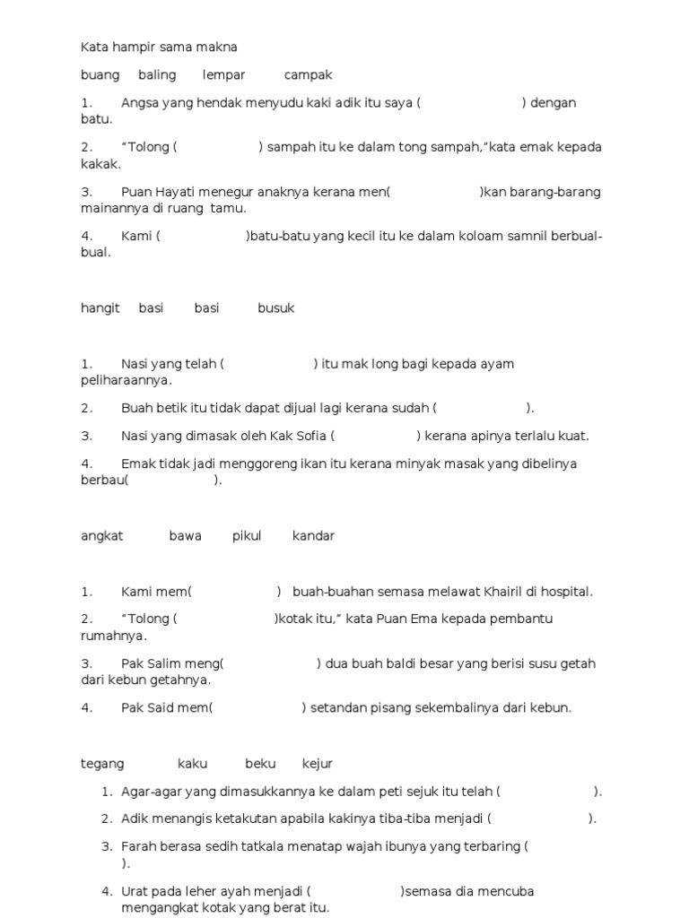 Kata Hampir Sama Makna | PDF