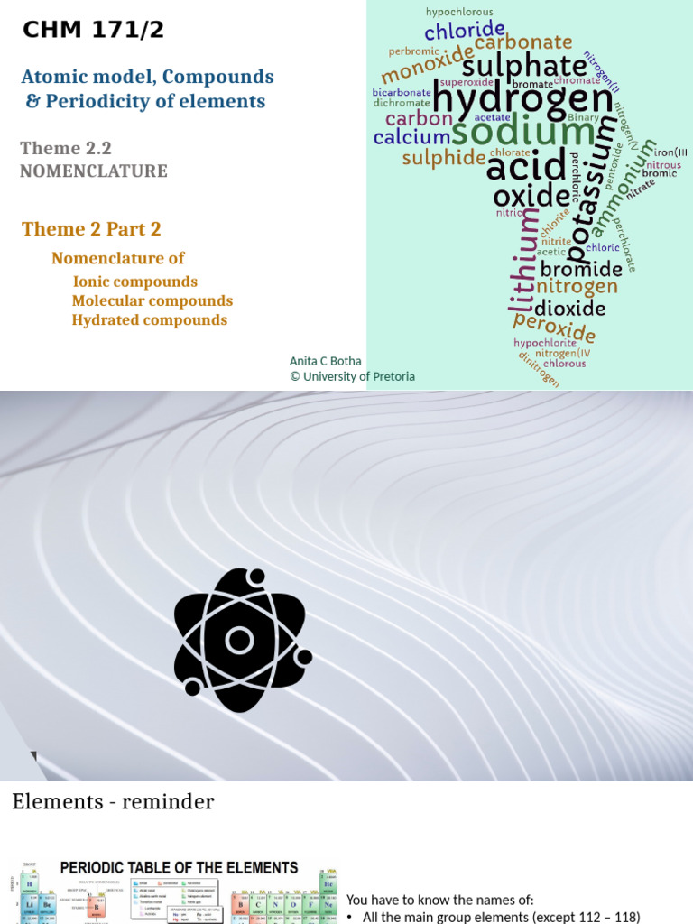 Theme2 - Part2 - Nomenclature (Ch2.4-2.5) - ACB - CHM171-172 - 2023 | PDF | Chemical Compounds ...