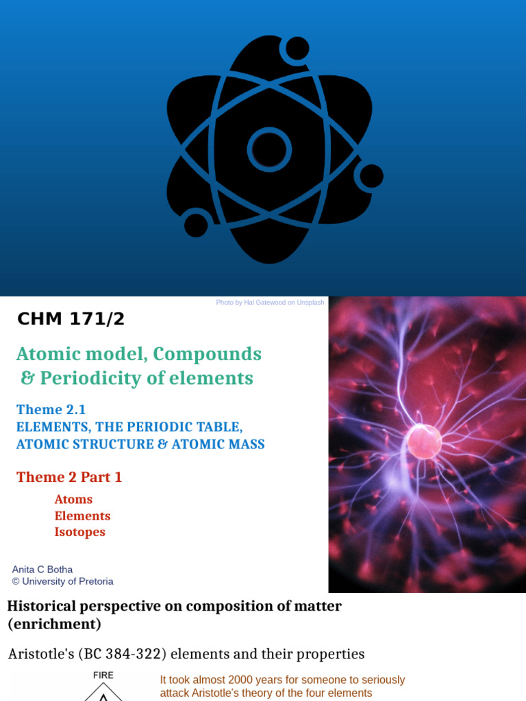 Theme2 Part1 Atoms Isotopes Elements PT (Ch2.1-2.3) ACB CHM171-172 2023 ...