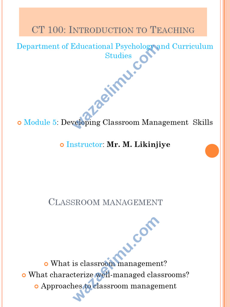CT 100 Classroom Management and Misbehaviors | PDF | Classroom ...