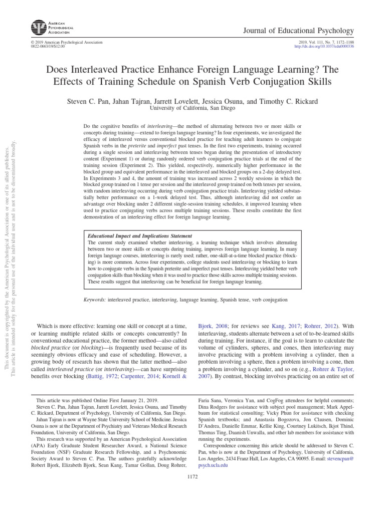 Advances in The Science of Successful Learning-Supplementary Reading3 ...