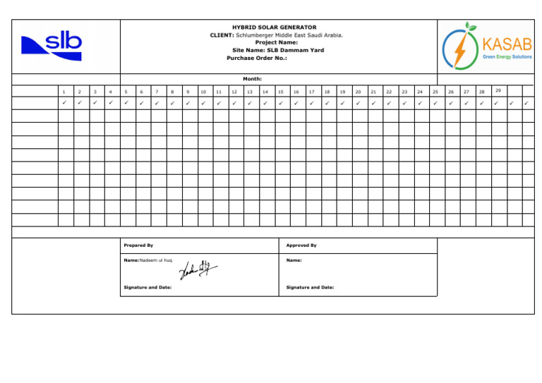 SLB Yard HSG Timesheet - April 2025 | PDF