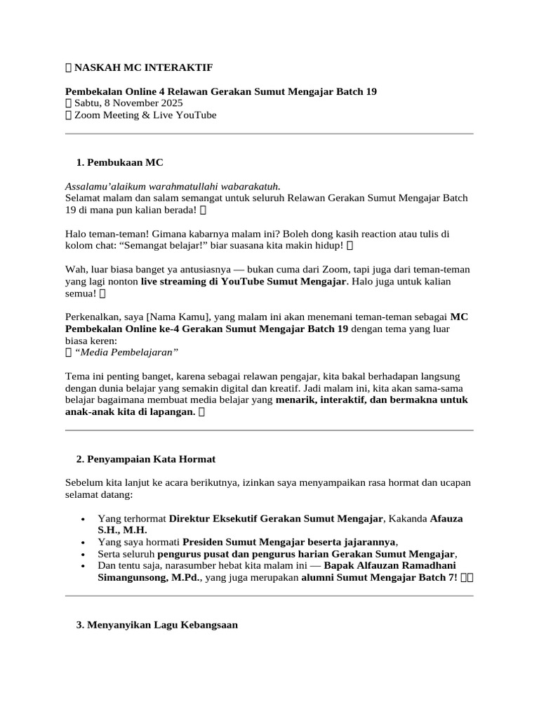 ? Naskah Mc Interaktif | PDF