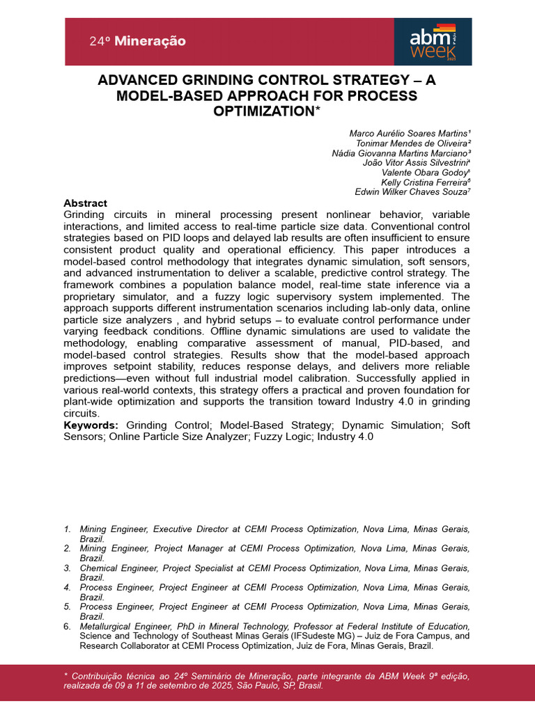 Advanced Grinding Control Strategy | PDF | Simulation | Instrumentation