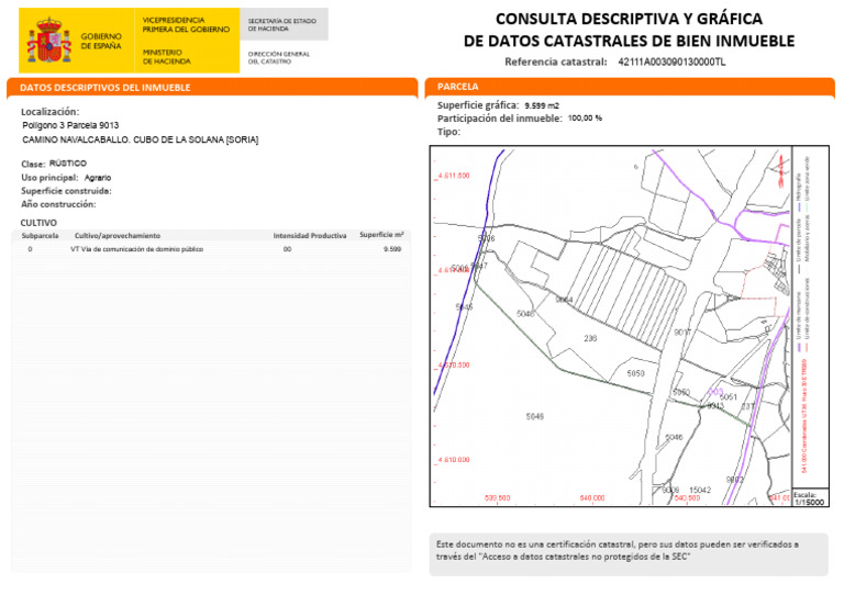 Datos Catastrales de Inmueble Rústico | PDF | Cartografía | Tecnología ...