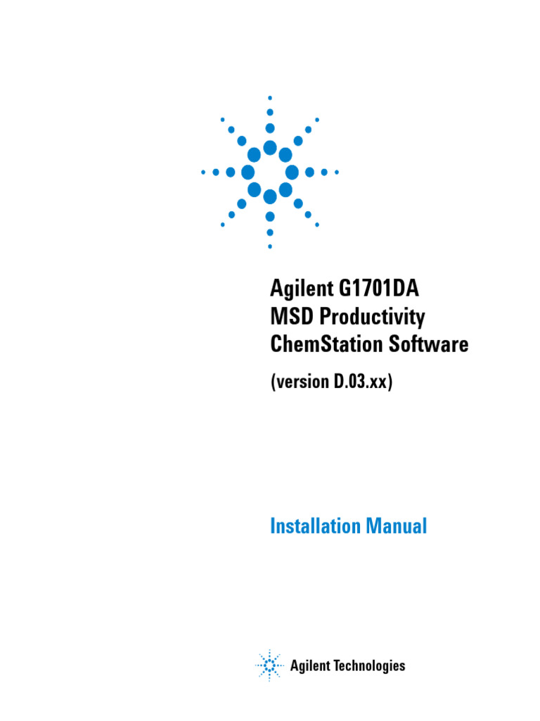 Agilent G1701Da MSD Productivity Chemstation Software: Installation Manual | PDF | Windows 2000 ...