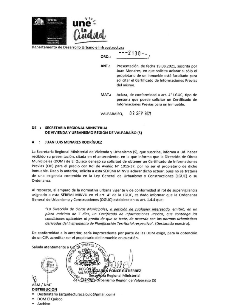 Requisitos Maximos Certificado de Informes Previos | PDF