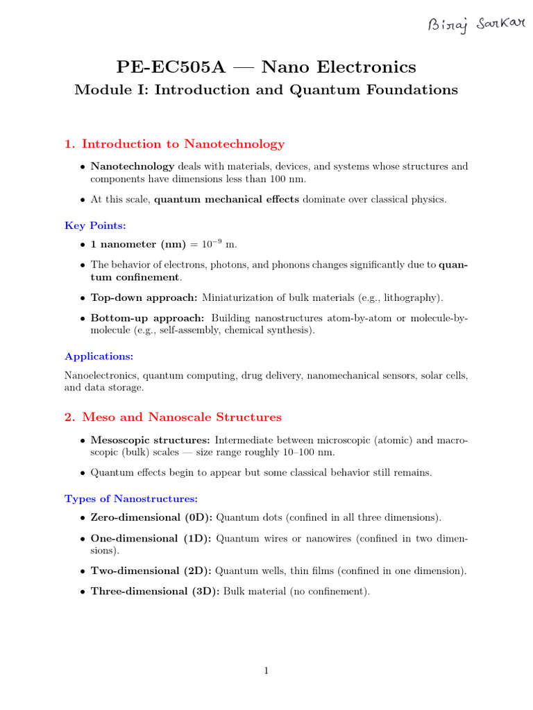 Nanoelectronics: Quantum Foundations & MOSFETs | PDF | Carbon Nanotube ...