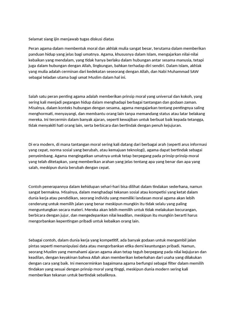 Selamat Siang Ijin Menjawab Tugas Diskusi Diatas | PDF