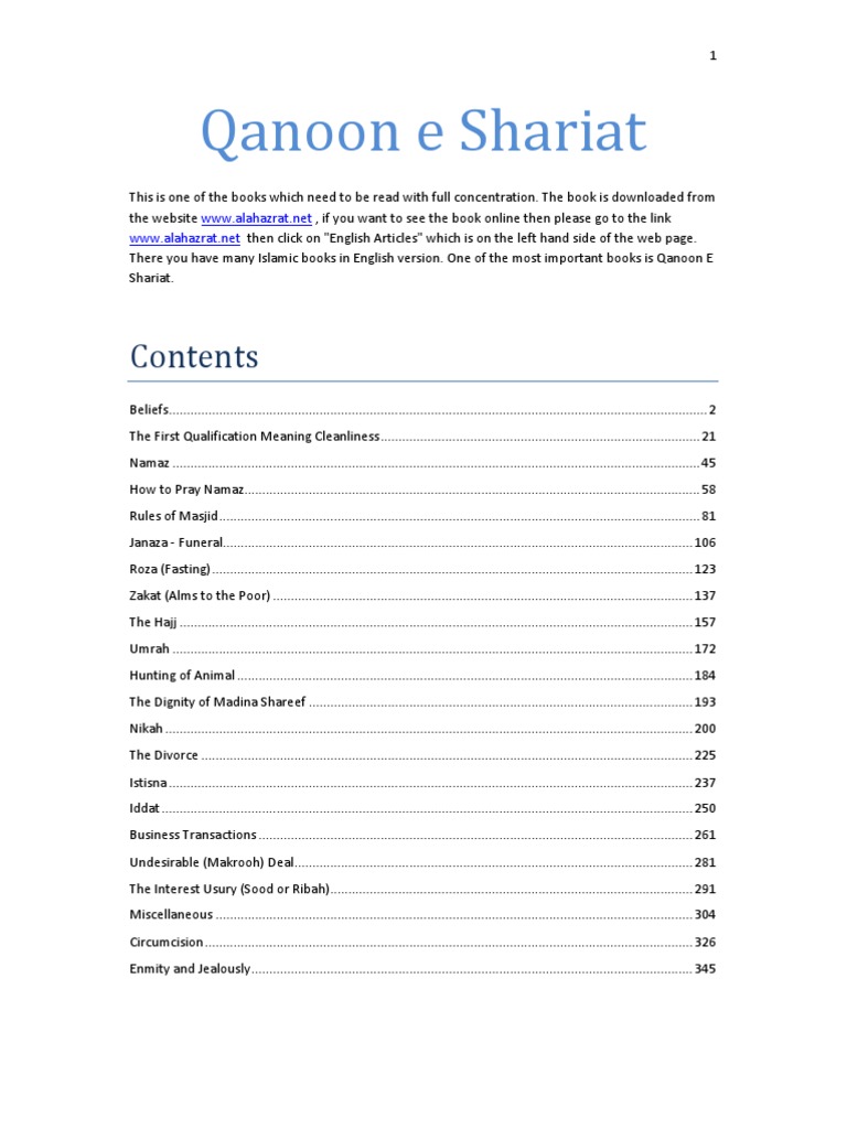 Bismillah - Qanoon E Shariat | PDF | Prophets And Messengers In Islam ...
