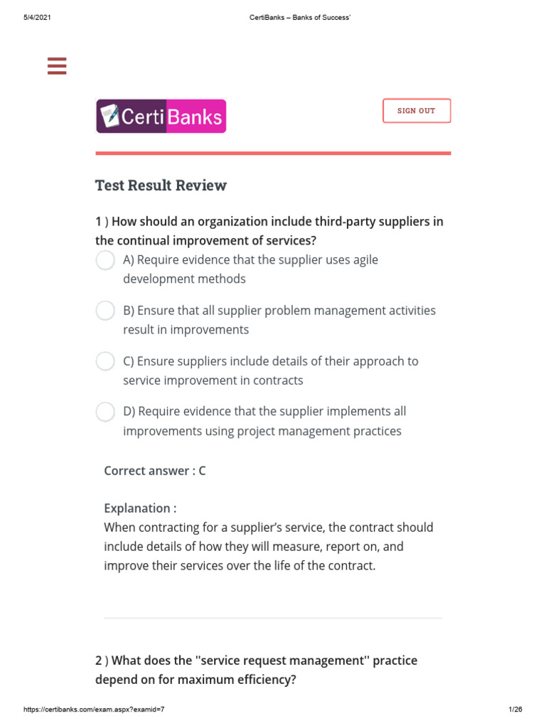 ITIL V4 Practice Test 3 | PDF | Information Security | Performance ...