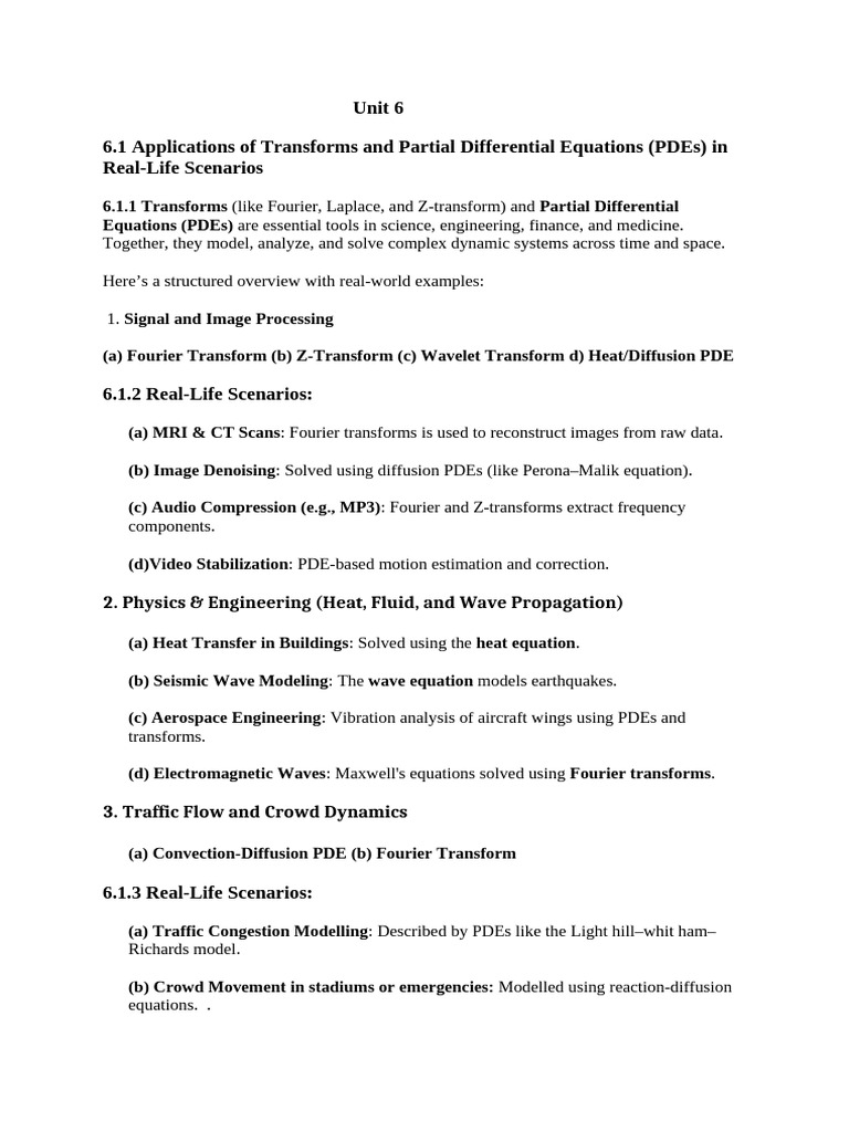Transforms and PDEs in Real-World Applications | PDF | Oscillation ...