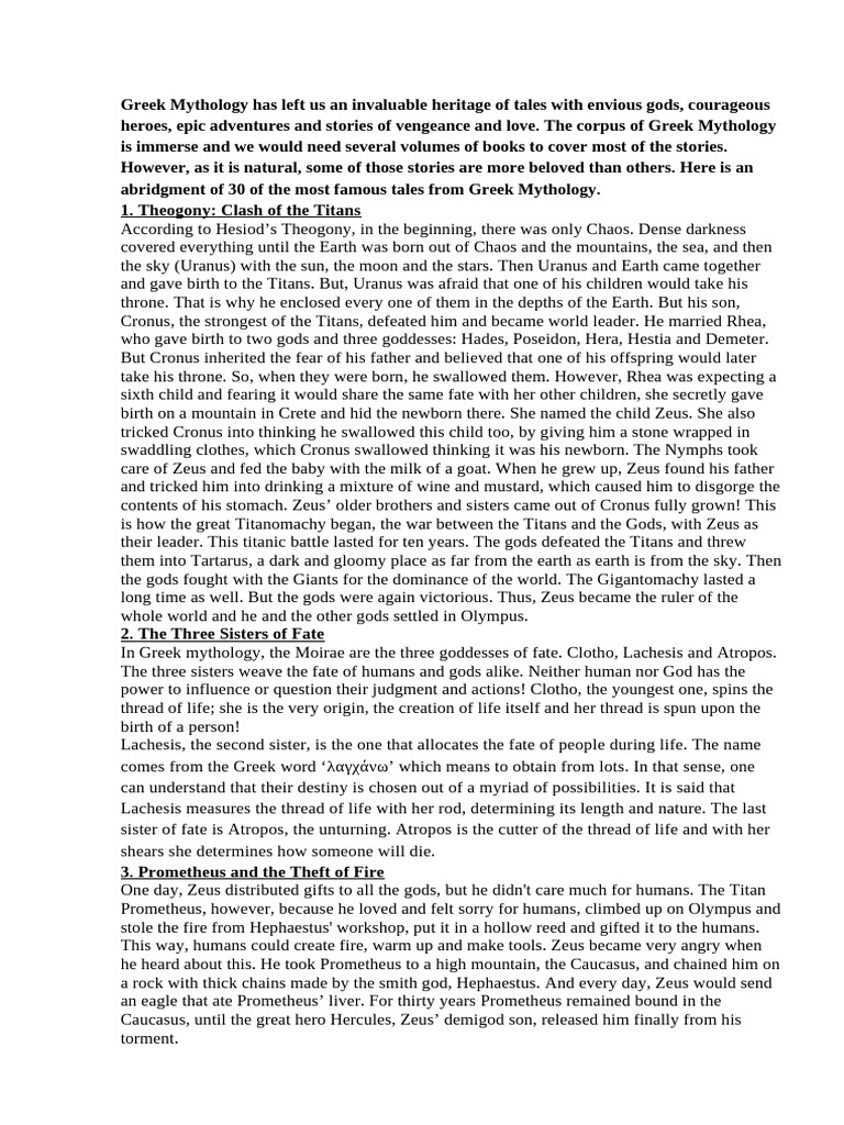 30 of The Most Famous Tales From Greek Mythology | PDF | Jason | Oedipus