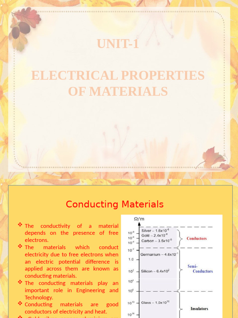 Electrical Properties of Conducting Materials | PDF | Electrical ...