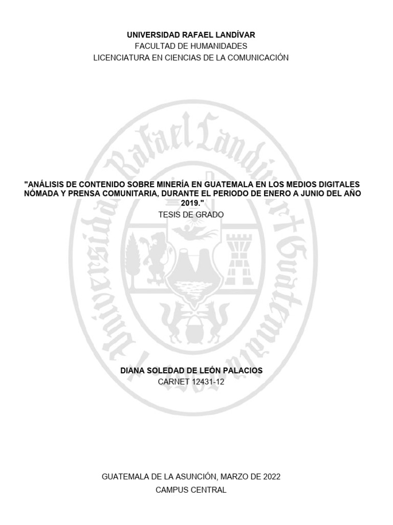 Palacios-Diana | PDF | Minería | Guatemala