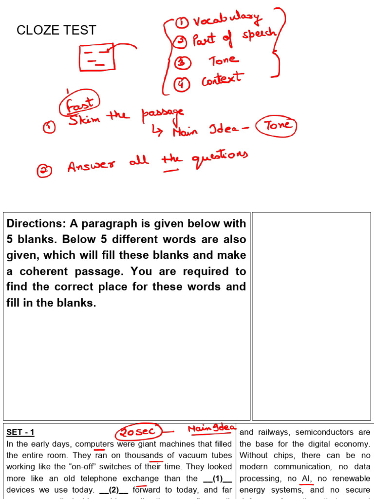 Cloze Test 1 - With Annotation 16th Oct | PDF | Integrated Circuit