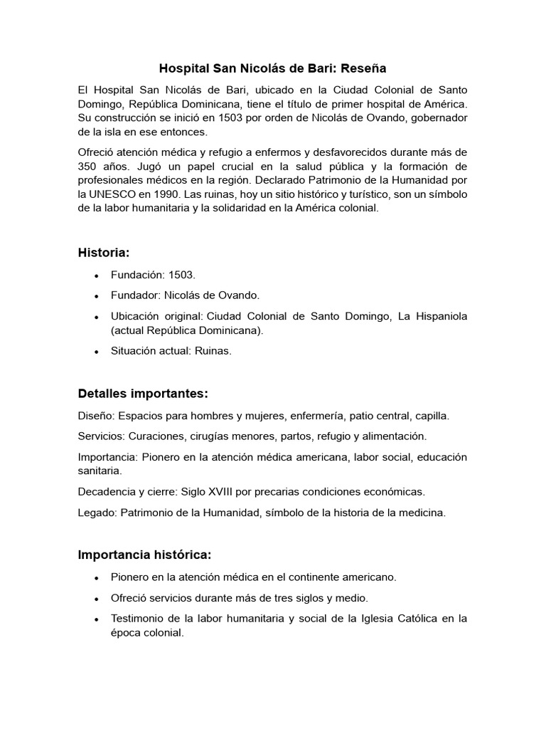 Hospital San Nicolás de Bari | PDF | Hospital