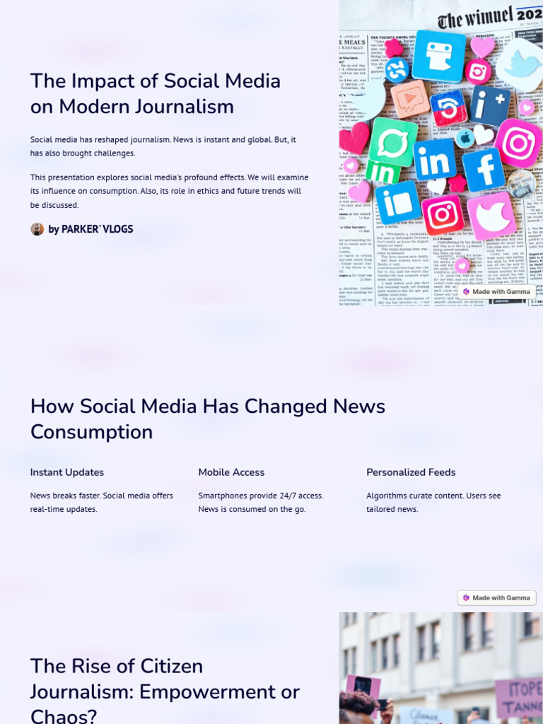 Social Media's Impact on Journalism Today | PDF | Social Media ...
