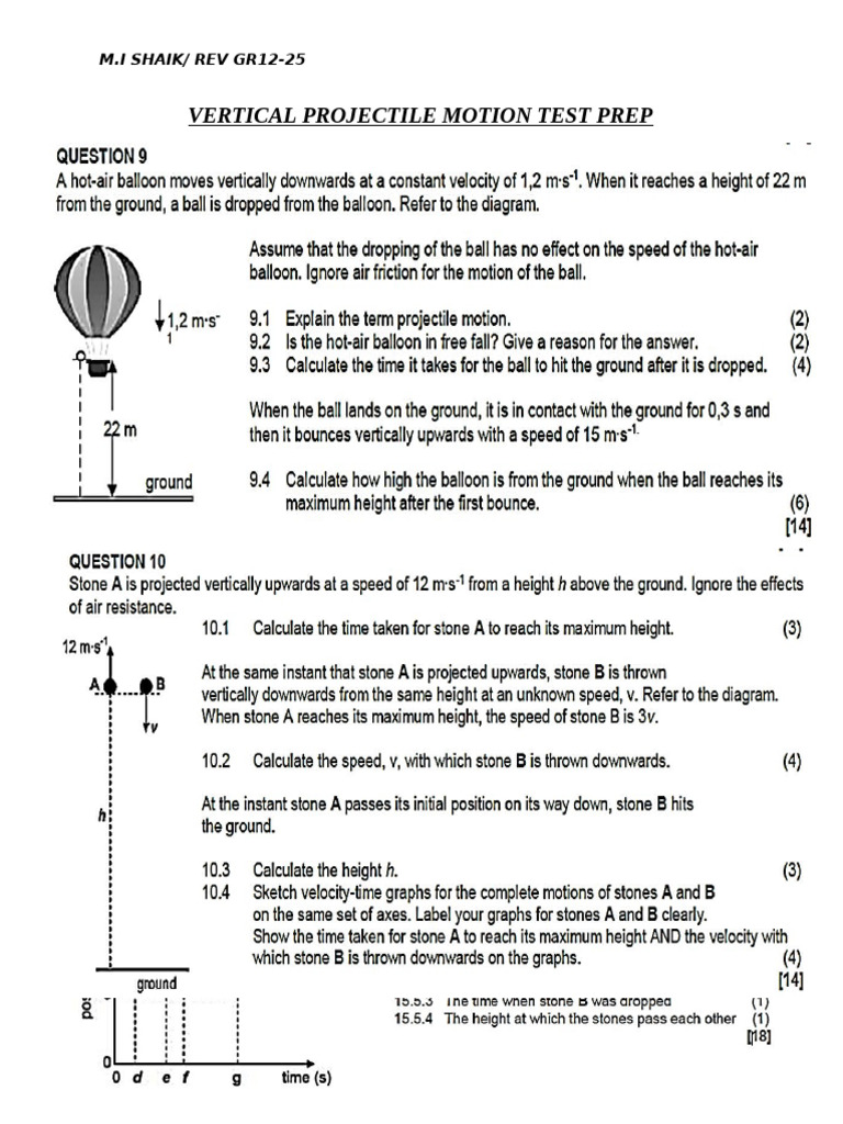 Vertical Projectile Motion 1 | PDF