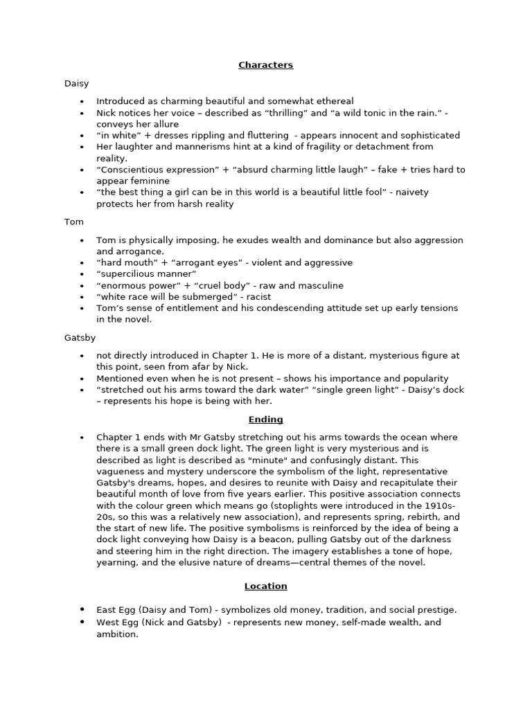 The Great Gatsby - Chapter 1 | PDF | The Great Gatsby