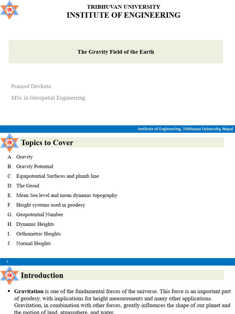 3 The Gravity Field of Earth | PDF | Potential Energy | Gravity