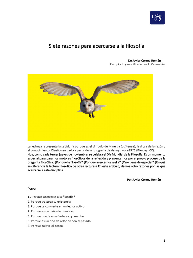 Siete Razones para Acercarse A La Filosofía, Texto | PDF | Razonamiento ...