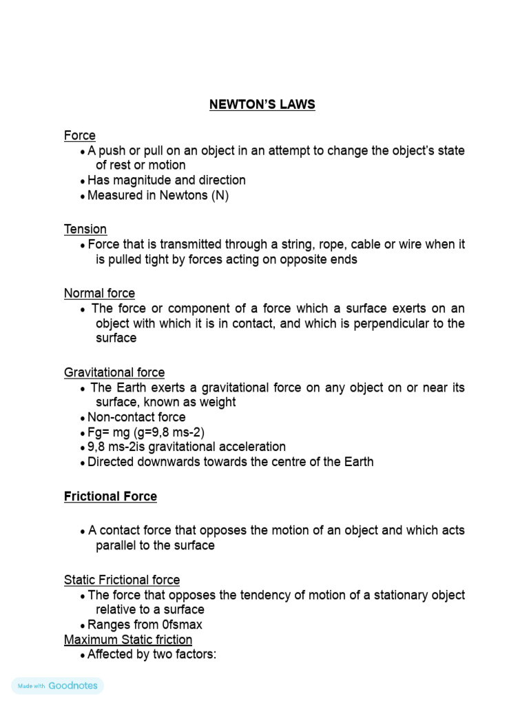 Newtons Laws | PDF | Force | Friction