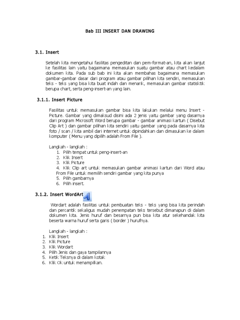 Cara Insert dan Edit Gambar di Word | PDF