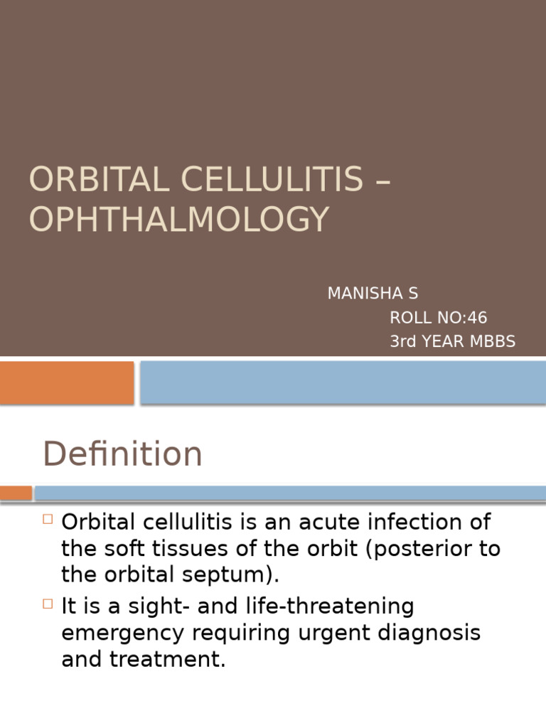 Orbital Cellulitis Ophthalmology | PDF