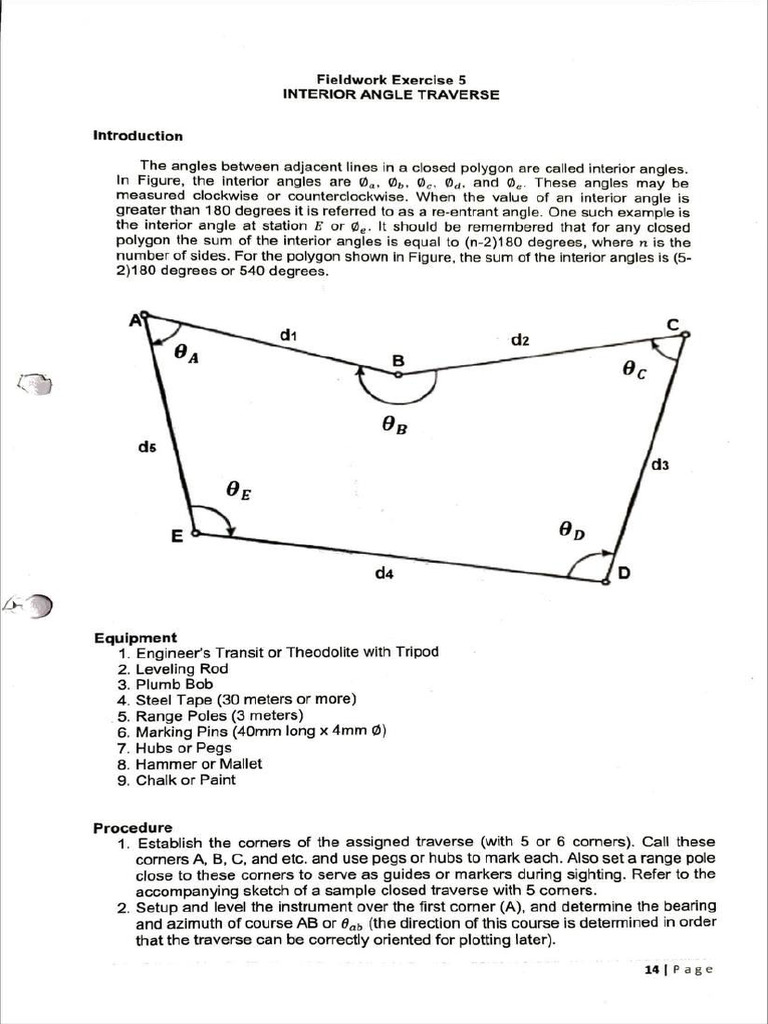 Surveying Fieldwork Exercises 5&6 (1) | PDF