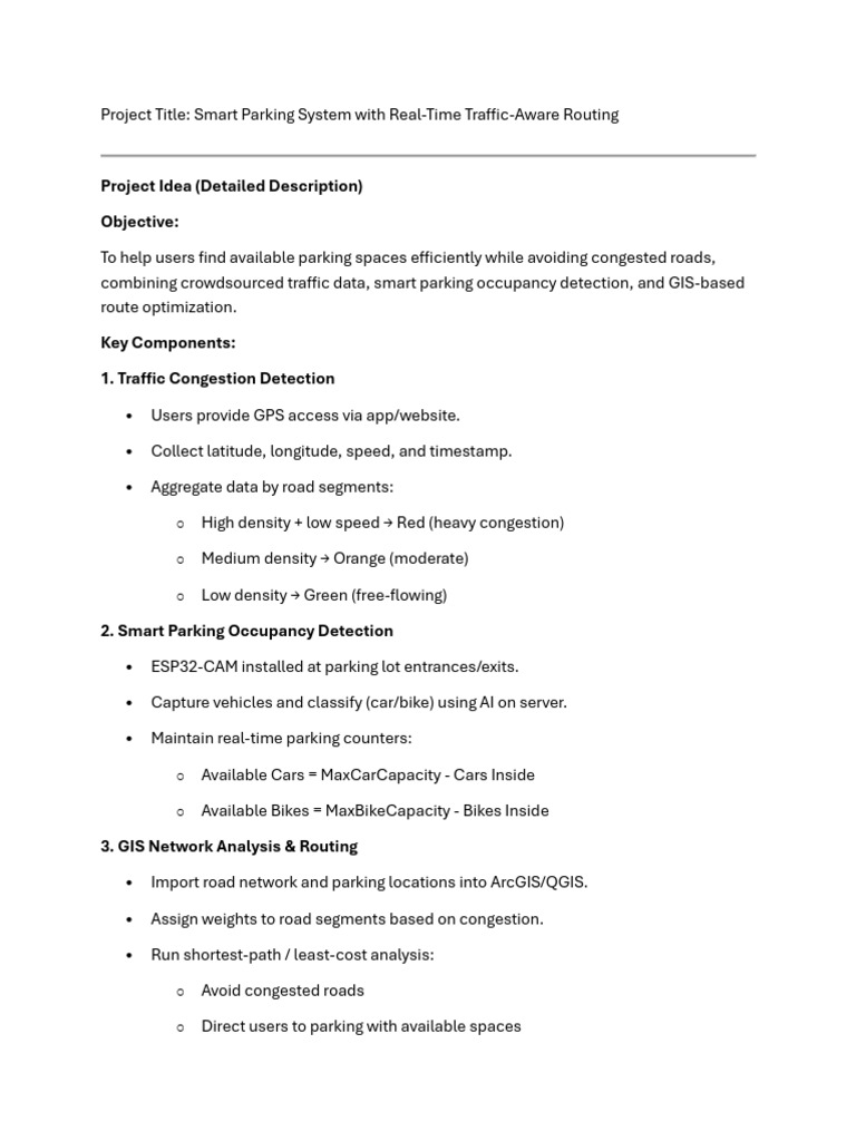 Smart Parking | PDF | Parking | Geographic Information System