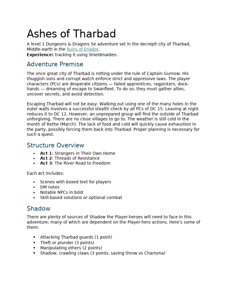 Ashes of Tharbad | PDF