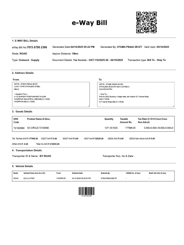E-WAY BILL-1 | PDF | Public Finance | Taxation