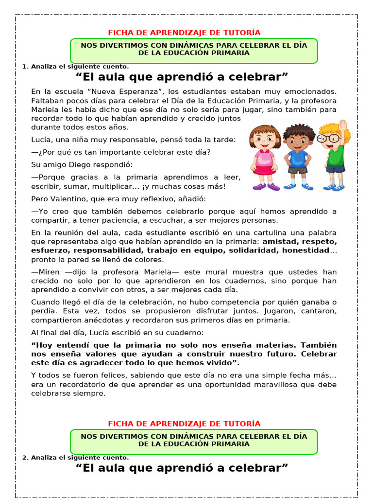 FICHA-MIERC-TUT-NOS DIVERTIMOS CON DINÁMICAS PARA CELEBRAR EL DÍA DE LA ...